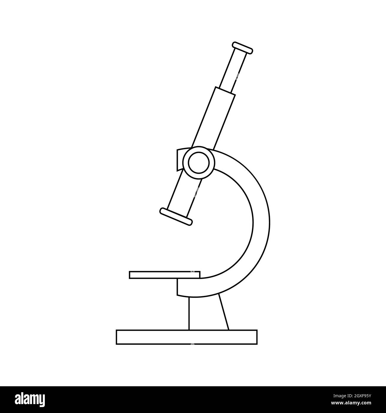 Microscope icon in outline style on a white background Stock Photo - Alamy