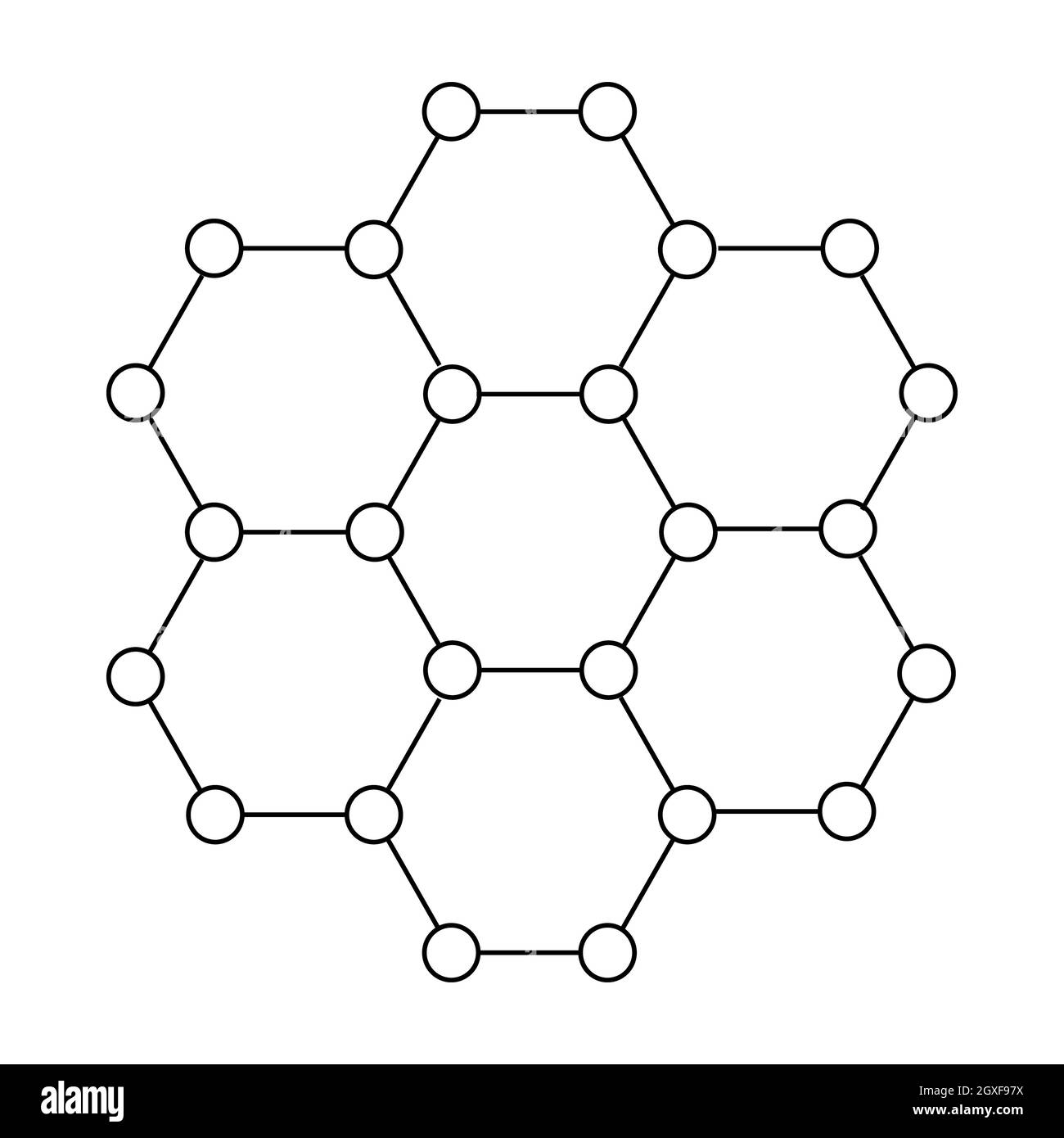 Crystal structure icon in outline style on a white background Stock ...
