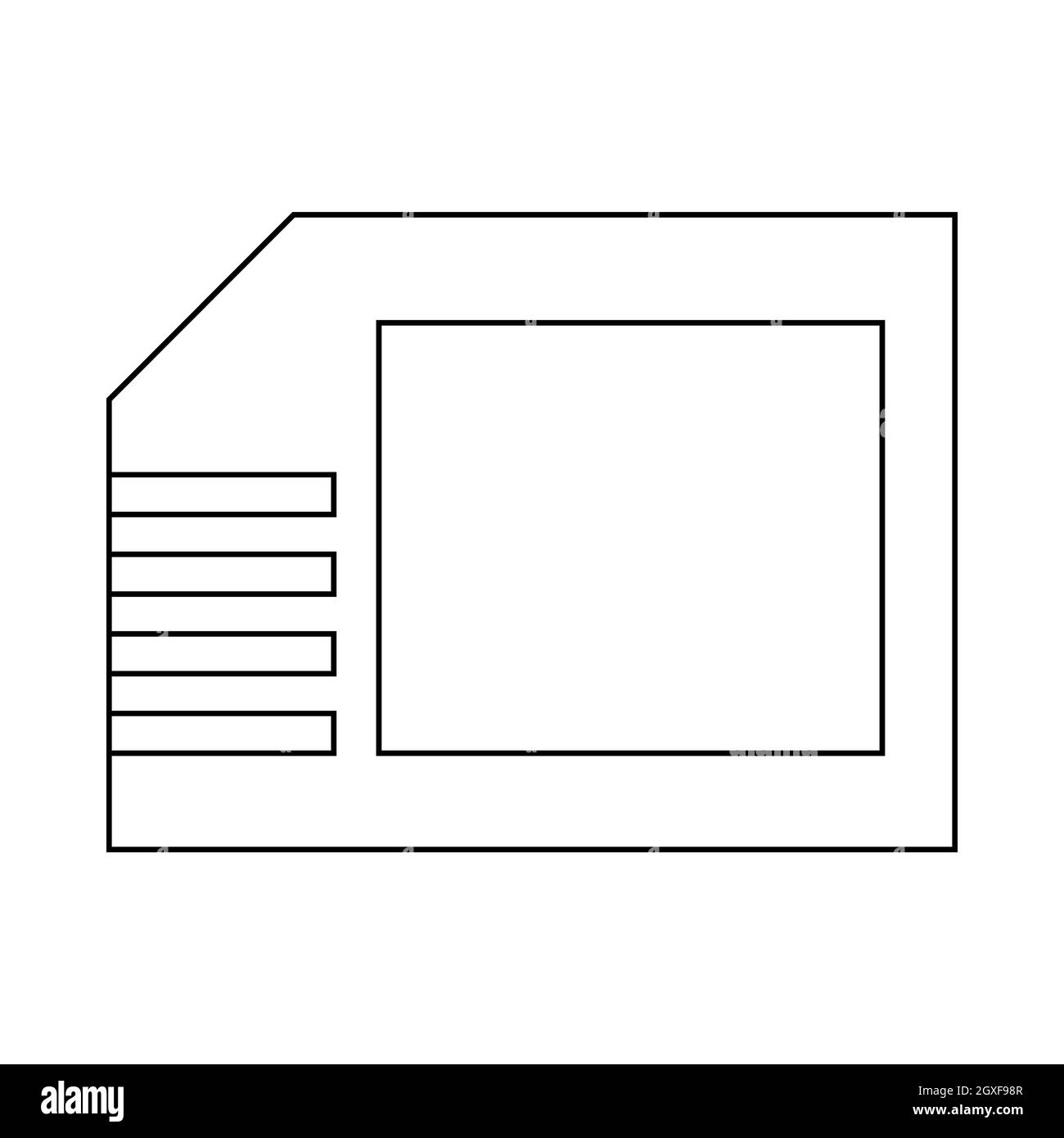 Micro sd card icon in outline style on a white background Stock Photo ...