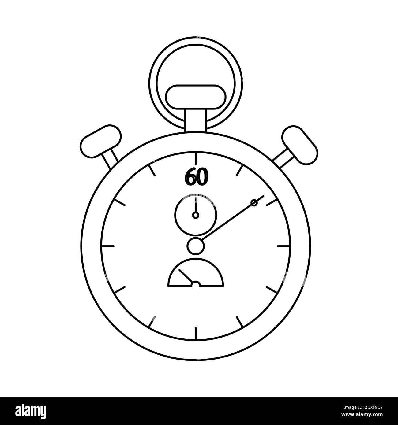 Stopwatch icon in outline style on a white background Stock Photo - Alamy
