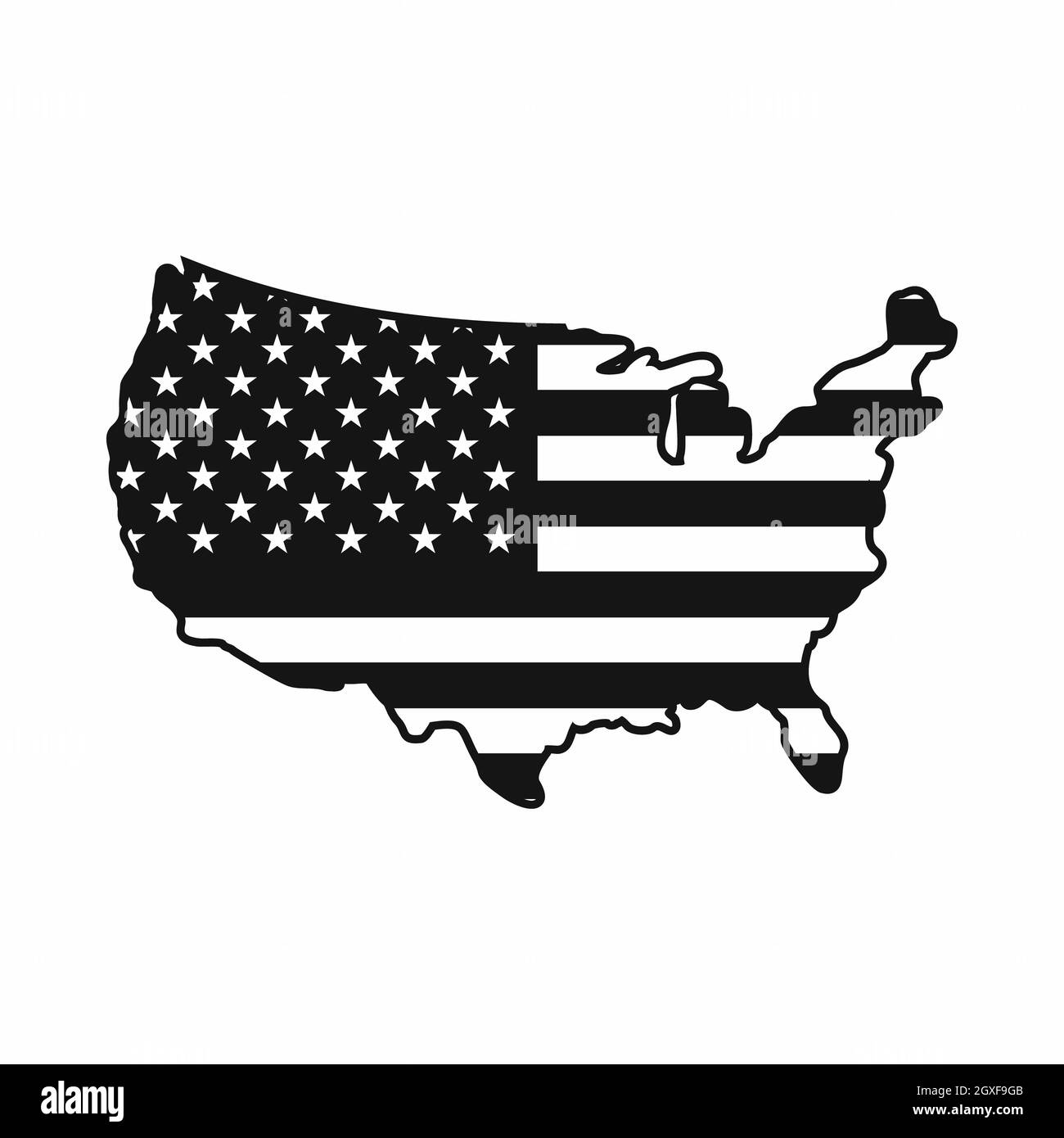 USA map icon in simple style isolated on white background Stock Photo ...