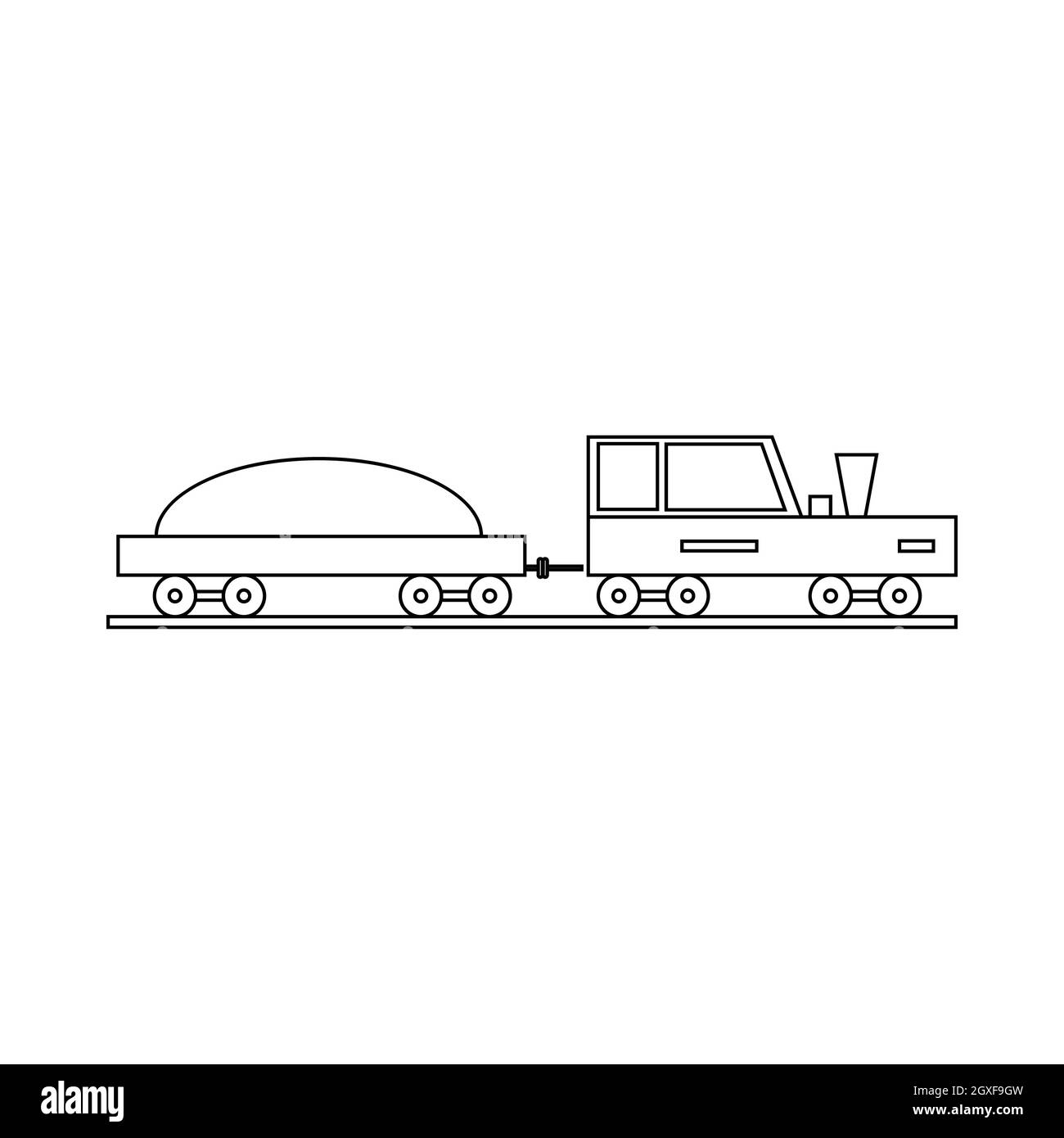 Trailer truck icon in outline style isolated on white background. Cargo ...