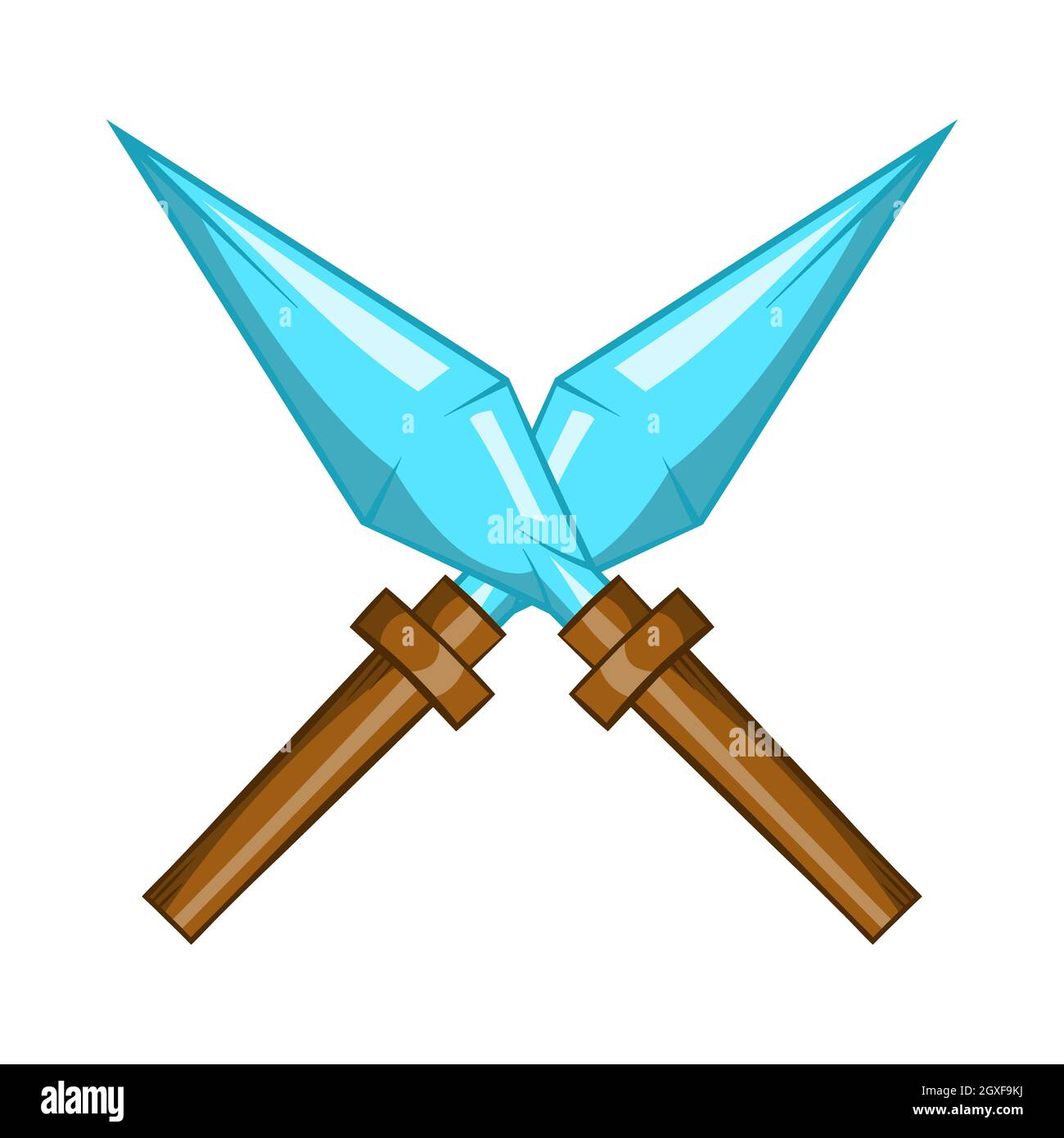 Kunai ninja throwing dagger icon in cartoon style isolated on white ...