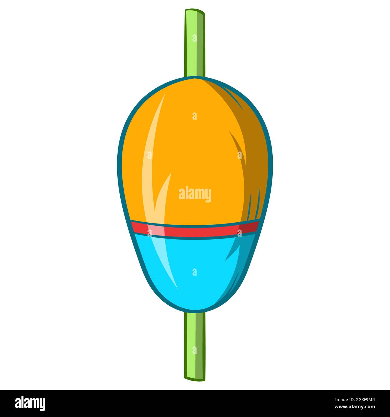 Bobber icon in cartoon style isolated on white background. Fishing ...