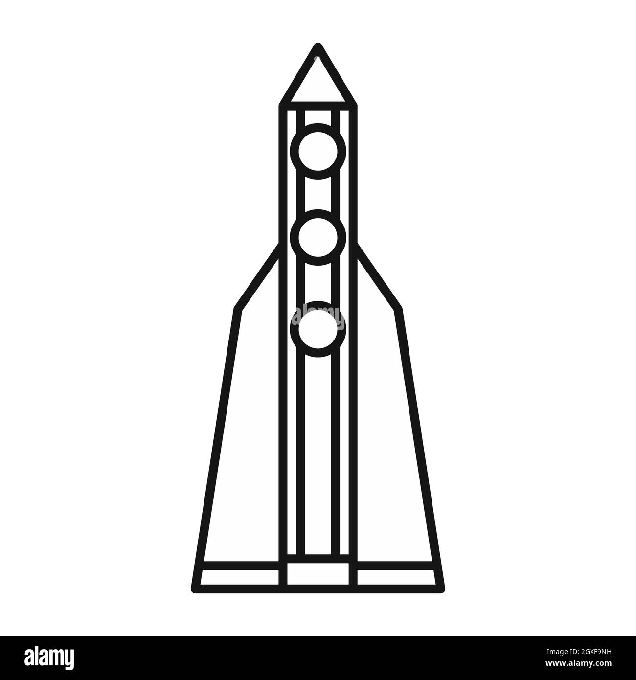 Rocket icon in outline style isolated on white background Stock Photo ...