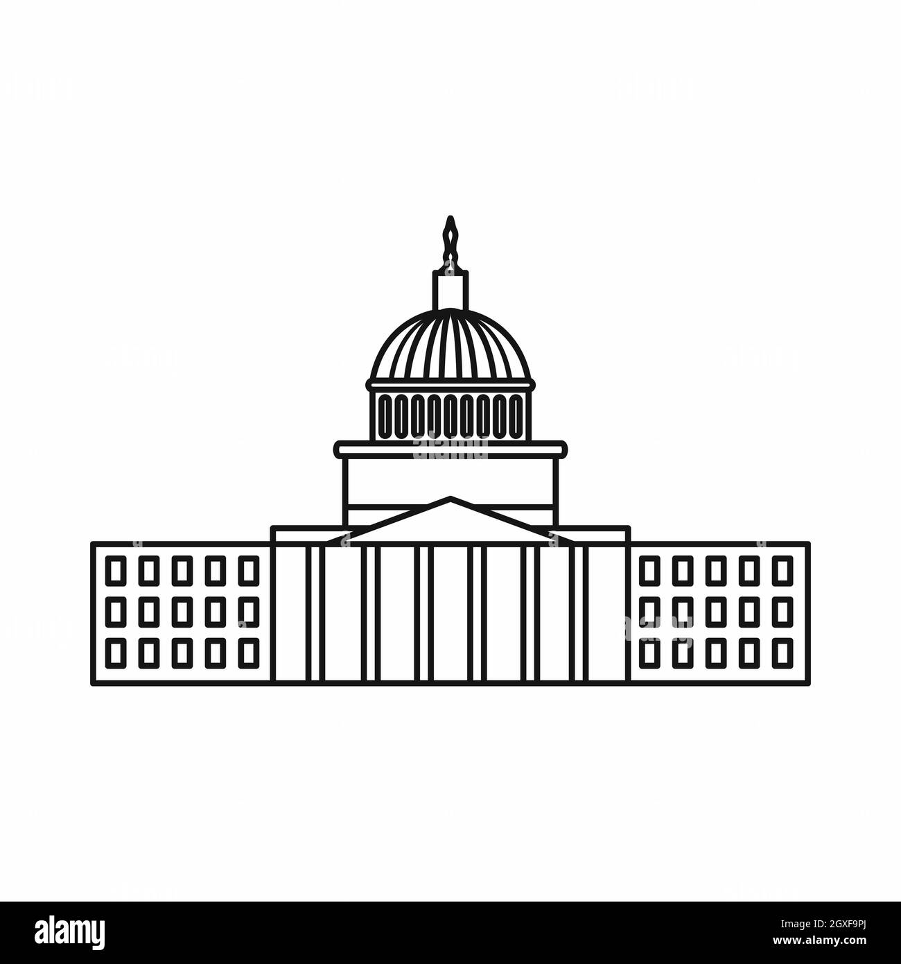 Capitol icon in outline style isolated on white background Stock Photo ...
