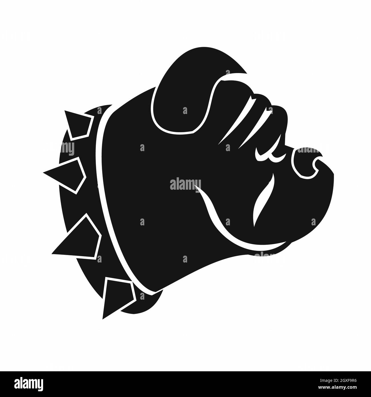 Bulldog dog icon in simple style isolated on white background. Animals ...