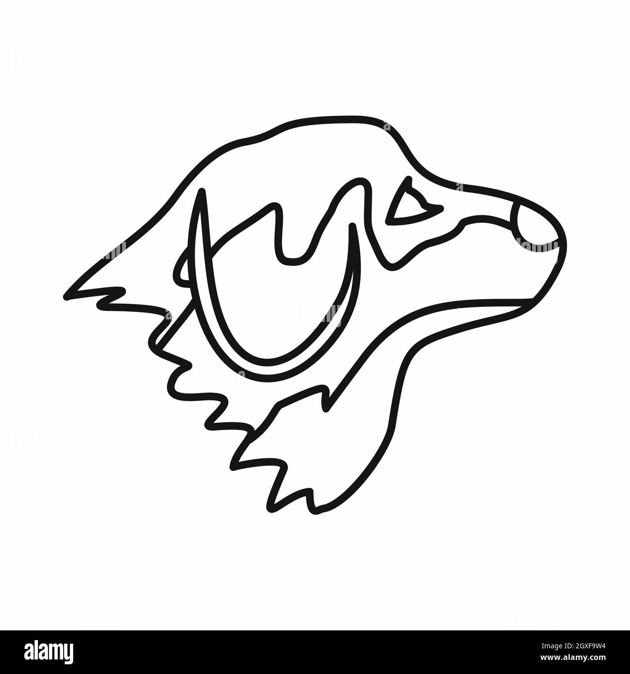 Retriever dog icon in outline style isolated on white background ...