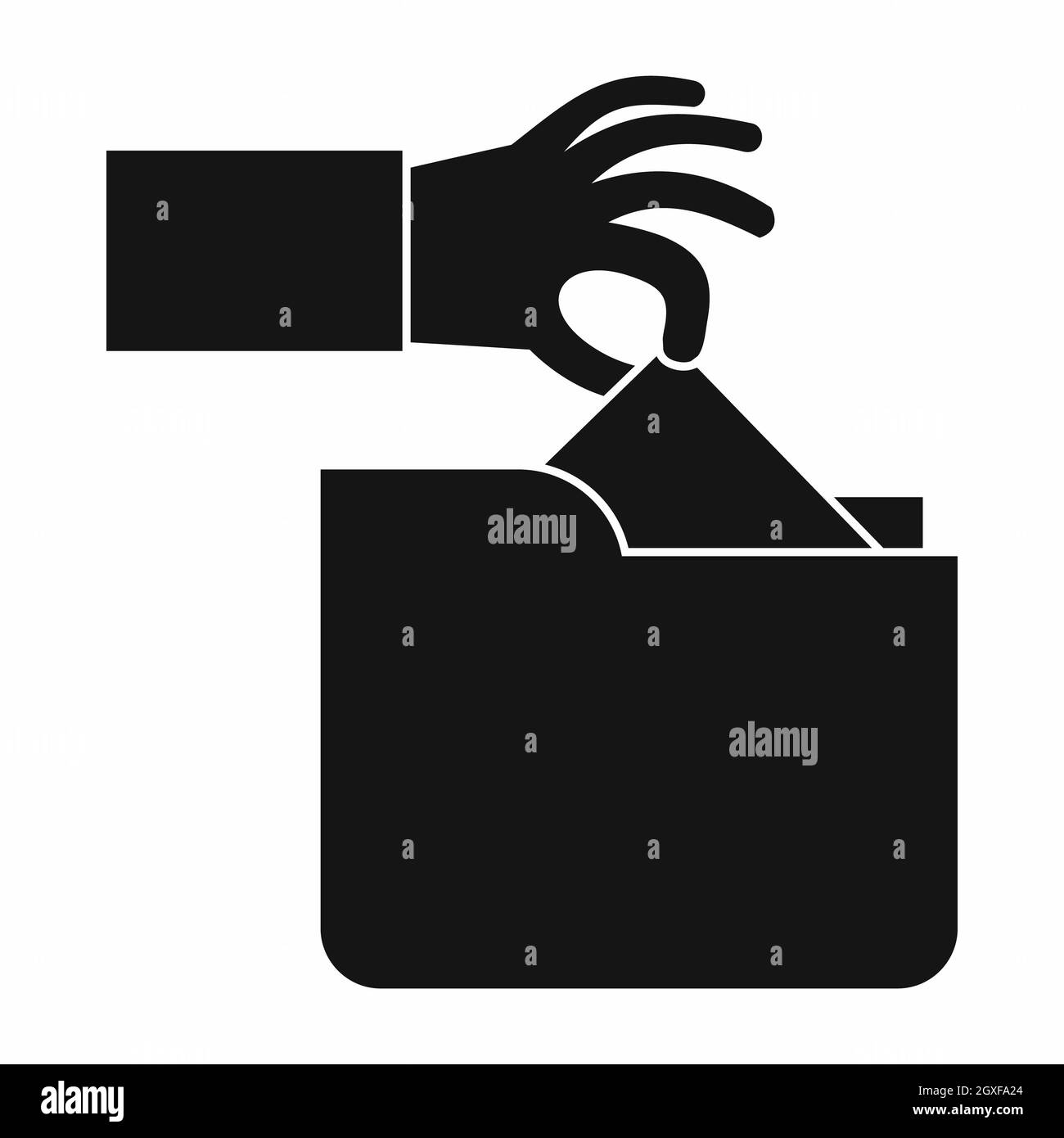 Robbery secret data in folder icon in simple style isolated on white ...