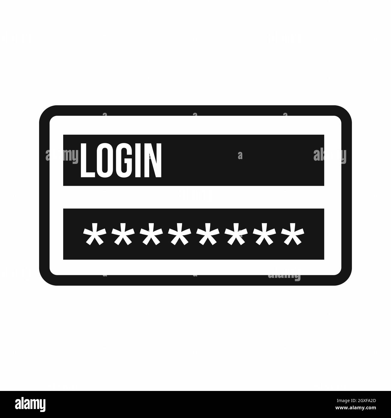 Login and password icon in simple style isolated on white background ...
