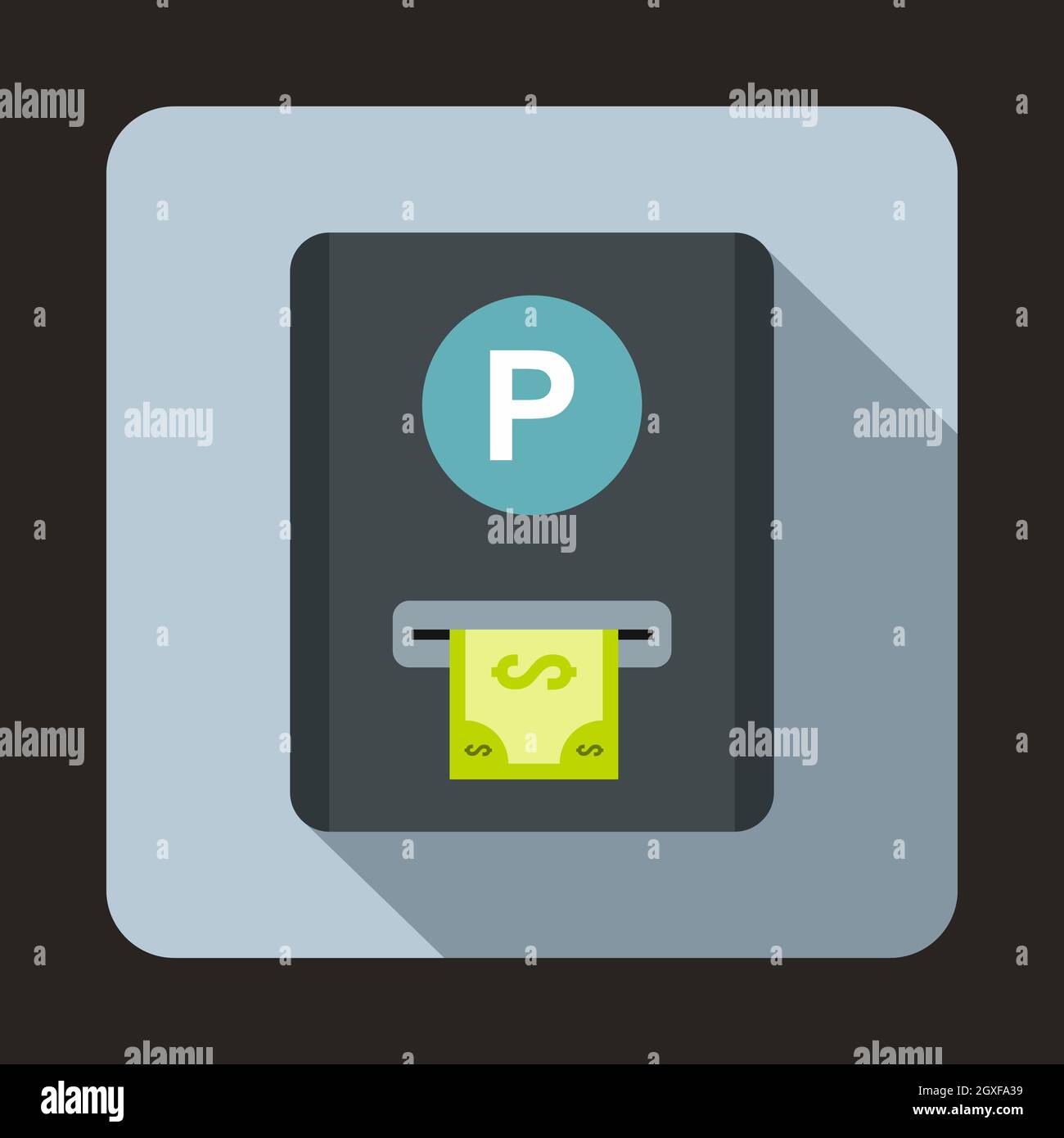 Parking fee icon in flat style on a light blue background Stock Photo ...