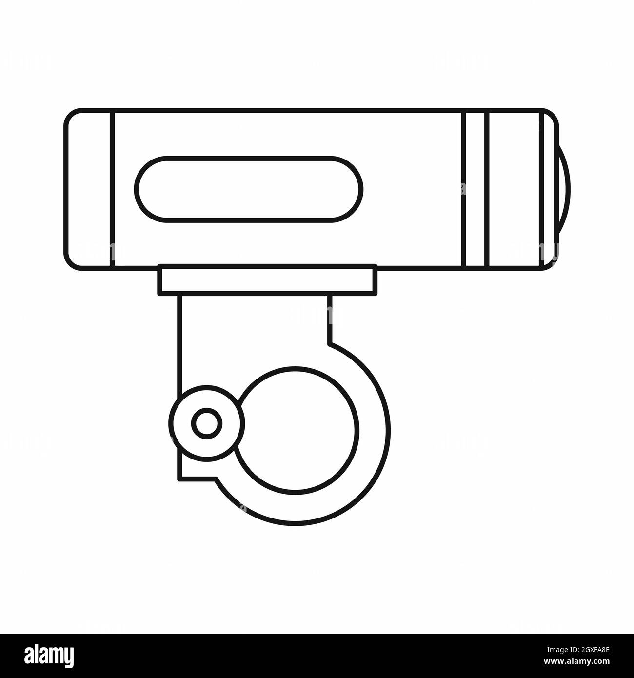 Bike light icon in outline style isolated on white background Stock ...