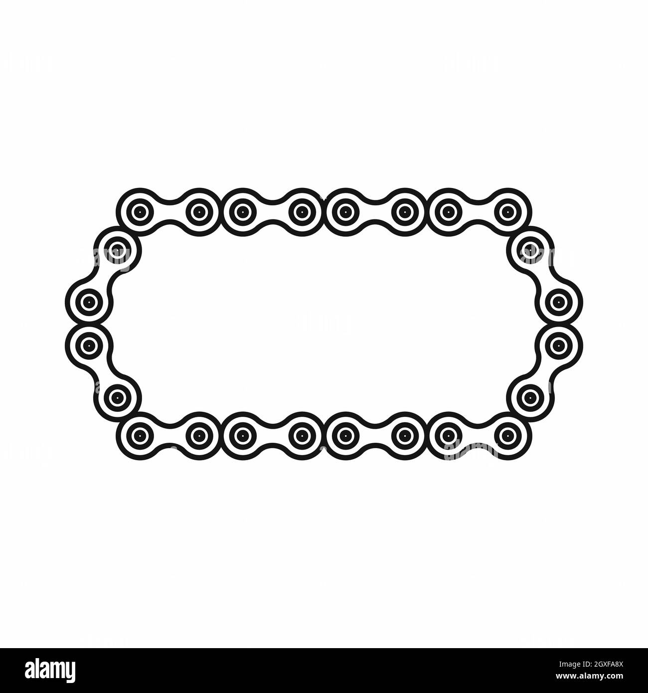 Bicycle chain icon in outline style isolated on white background Stock ...