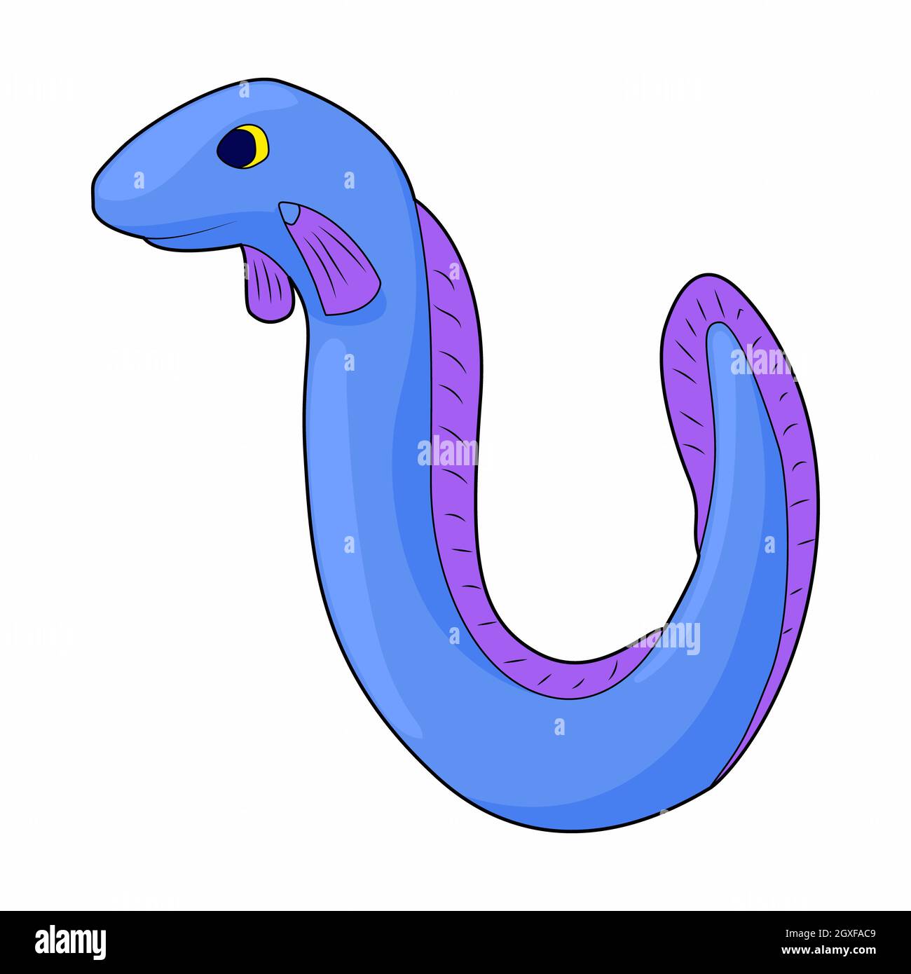 Eel fish icon in cartoon style on a white background Stock Photo - Alamy