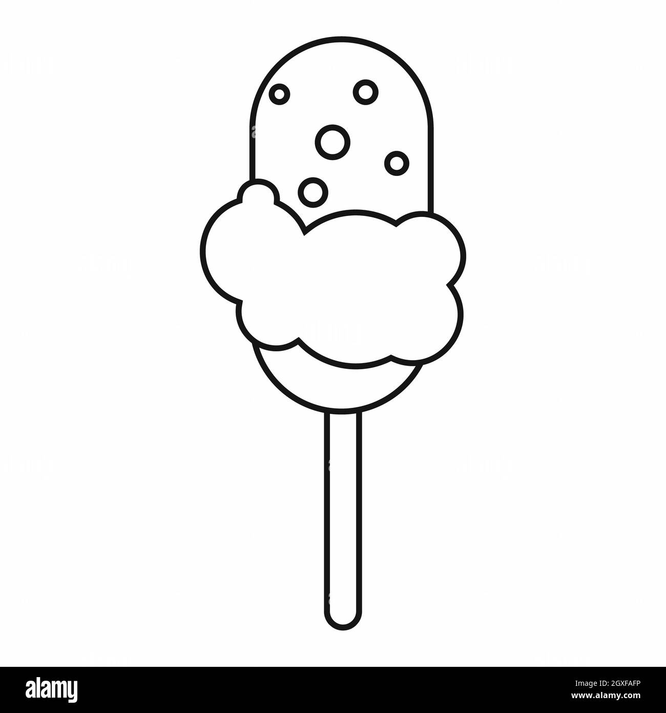 Ice Cream icon in outline style isolated on white background Stock ...