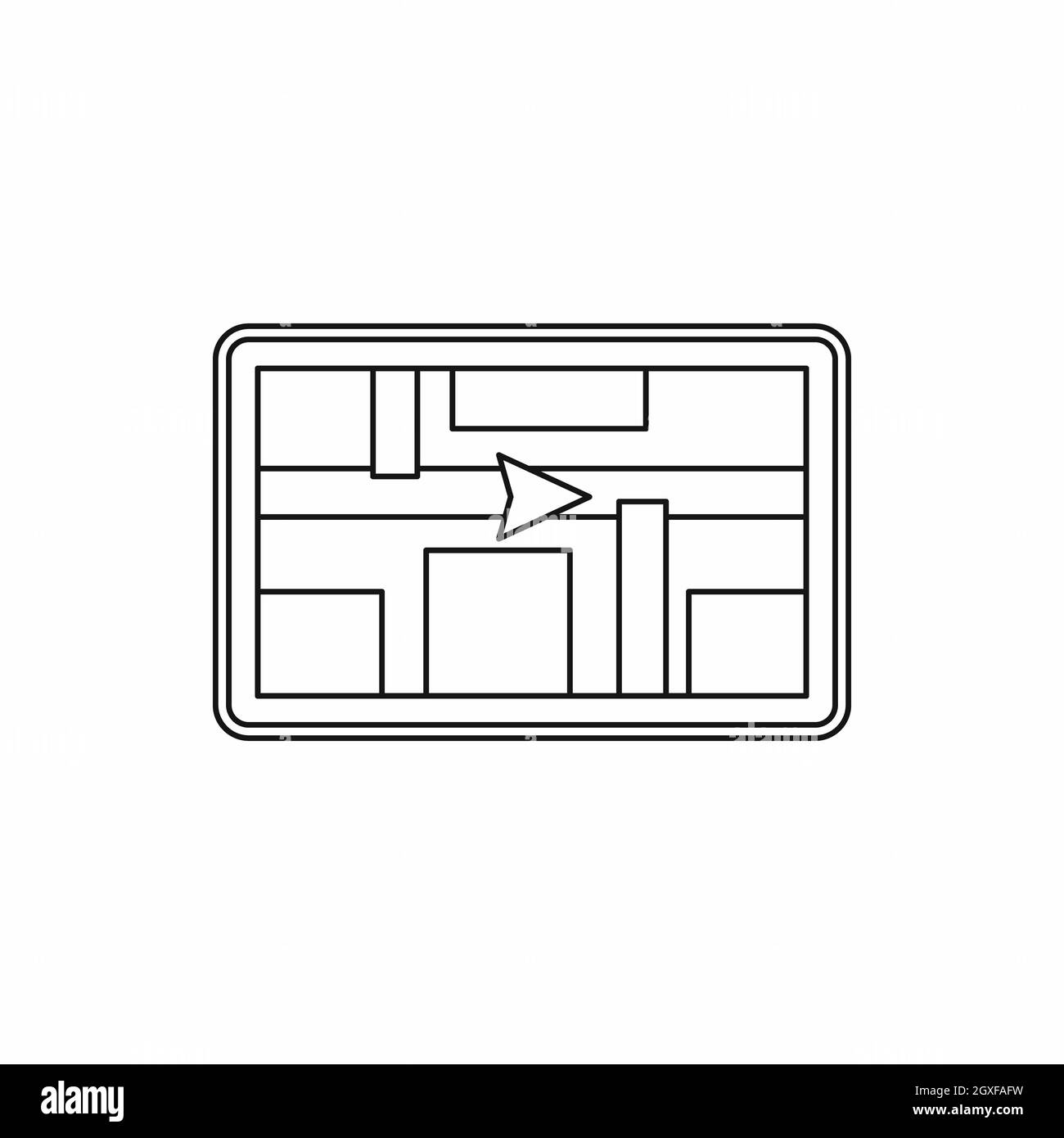 GPS navigation icon in outline style isolated on white background Stock ...
