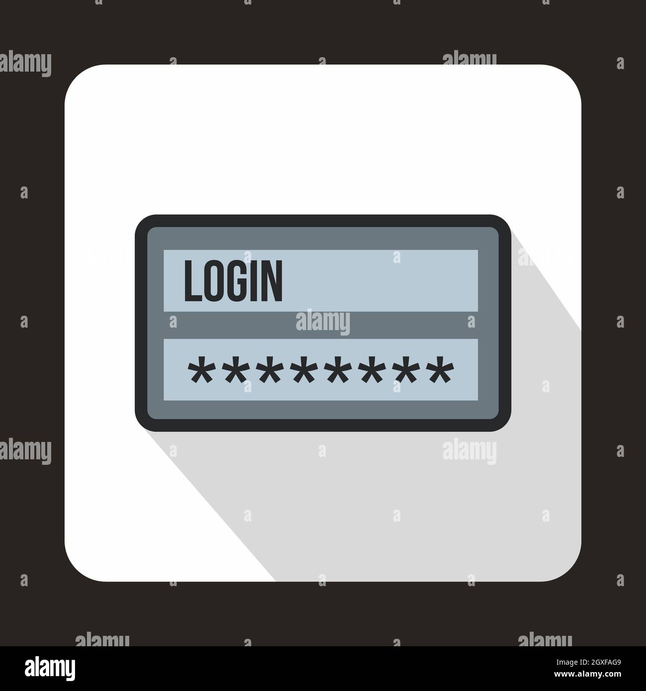 Login and password icon in flat style on a white background Stock Photo ...