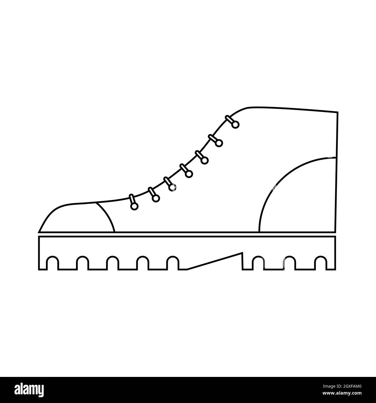 Boot icon in outline style on a white background Stock Photo - Alamy