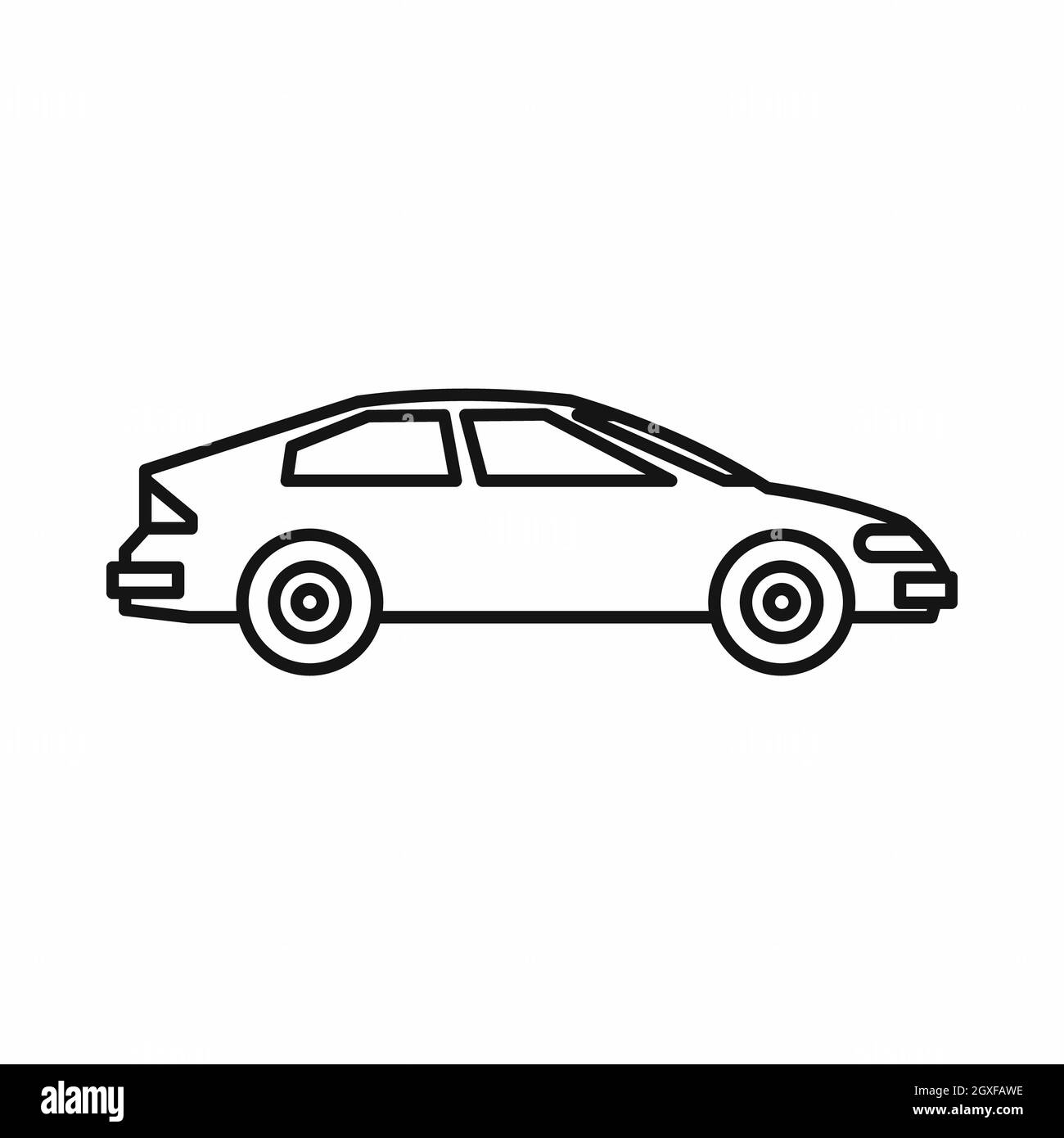 Car icon in outline style isolated on white background Stock Photo - Alamy