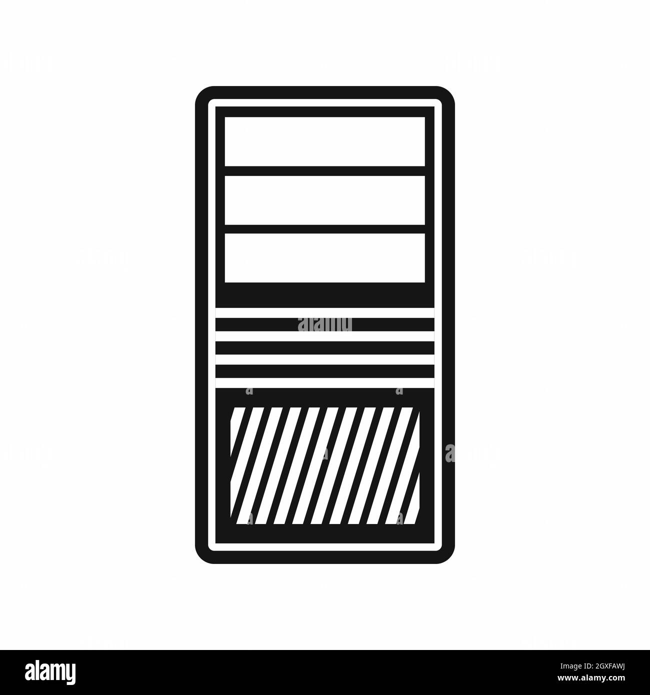 Black computer system unit icon in simple style isolated on white ...