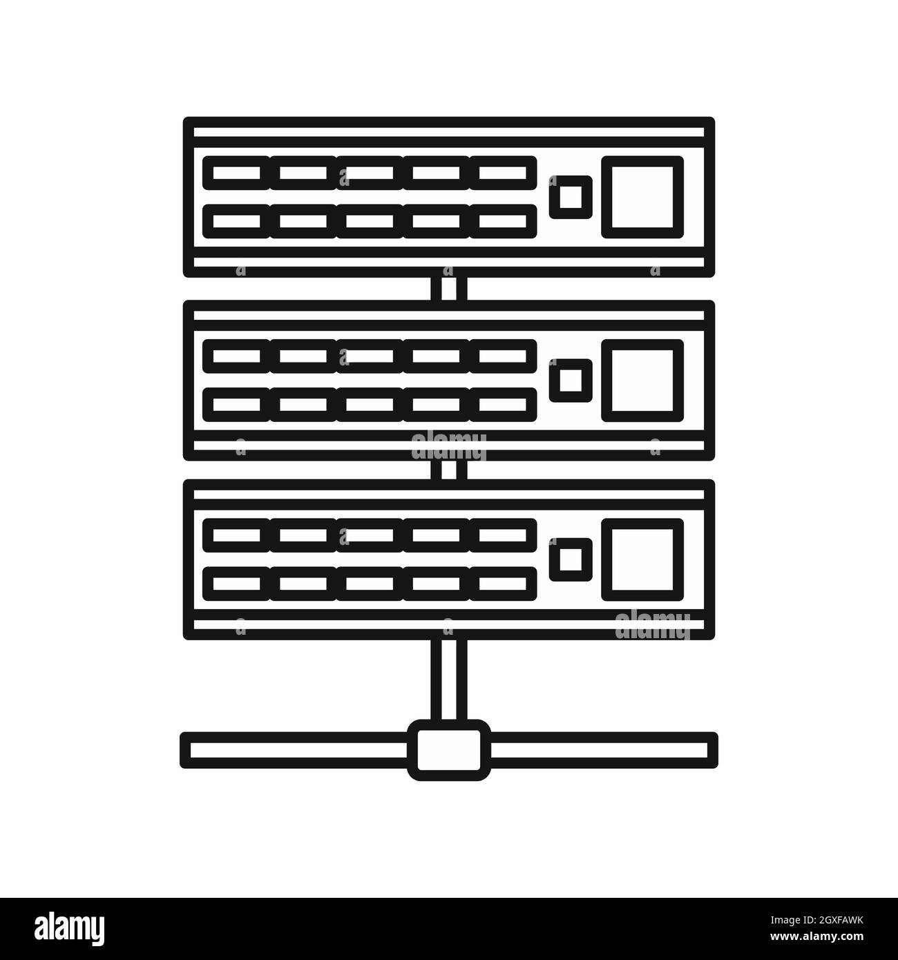 Servers icon in outline style isolated on white background Stock Photo ...