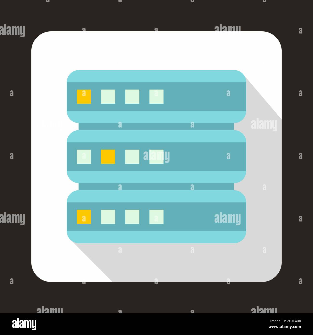 Database icon in flat style on a white background Stock Photo - Alamy