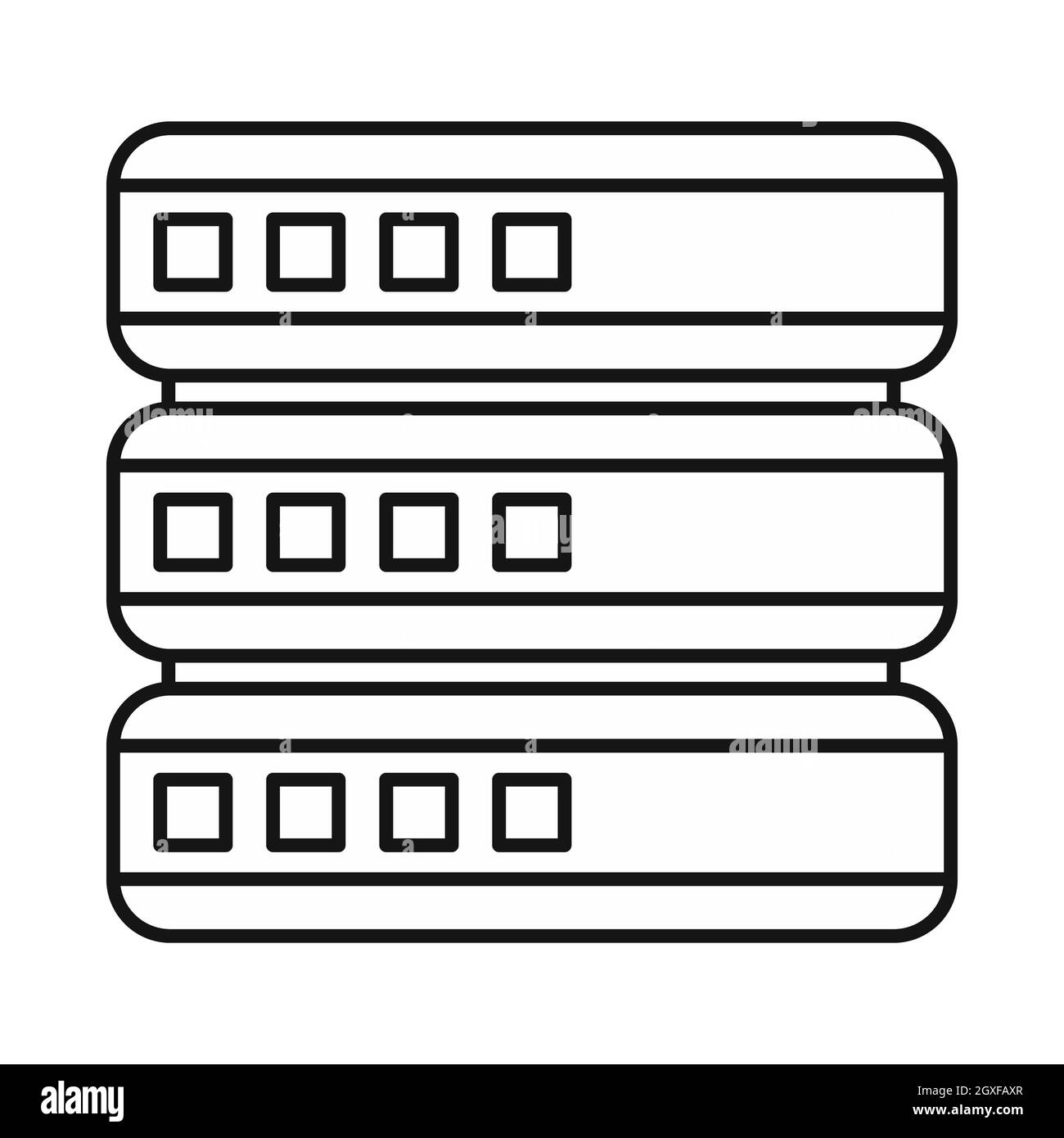 Database icon in outline style isolated on white background Stock Photo ...