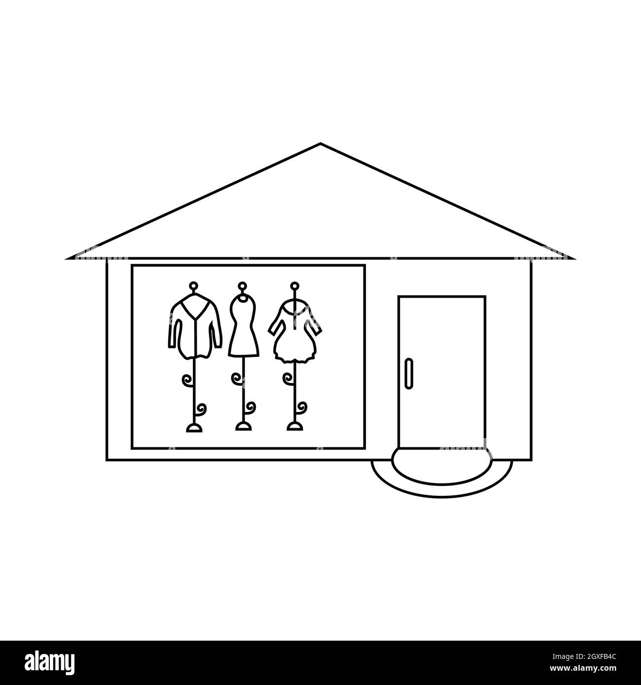 Clothing store icon in outline style isolated on white background ...