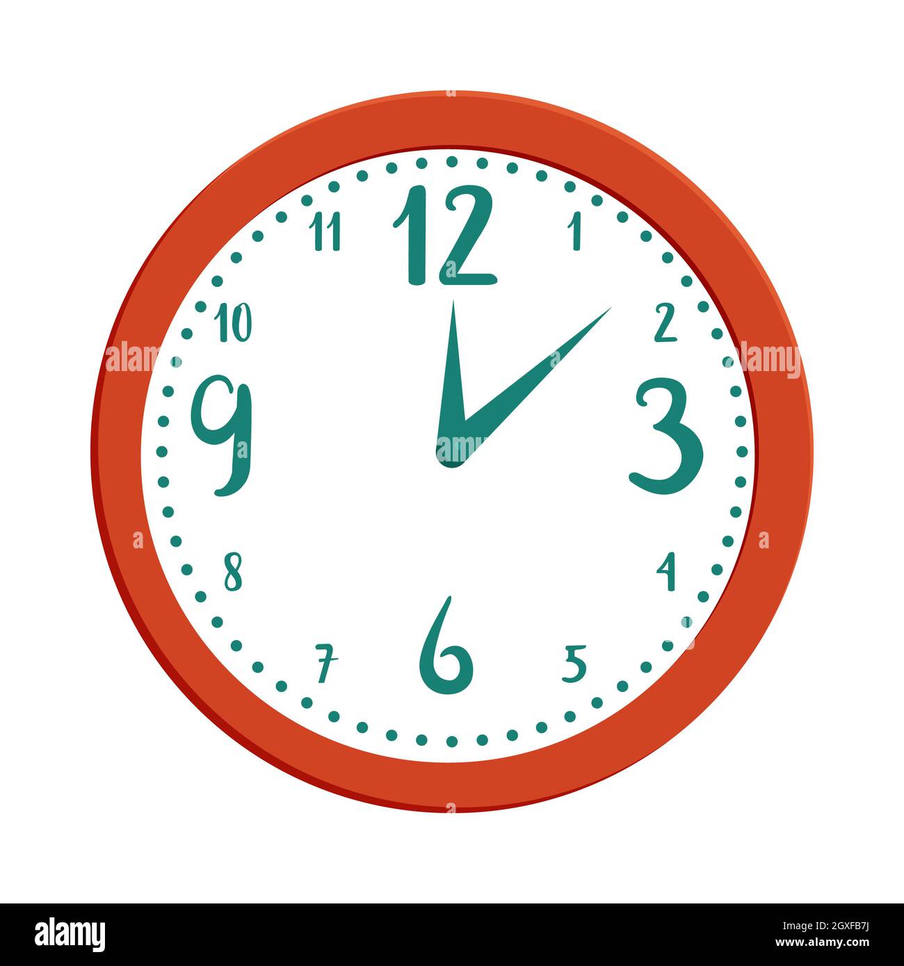 Wall clock icon in cartoon style on a white background Stock Photo - Alamy
