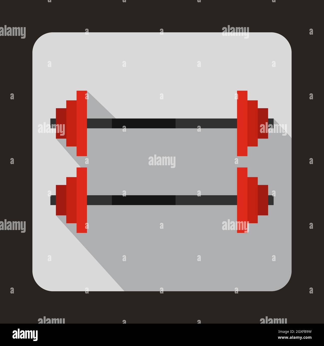Two barbells icon in flat style for any design Stock Photo - Alamy