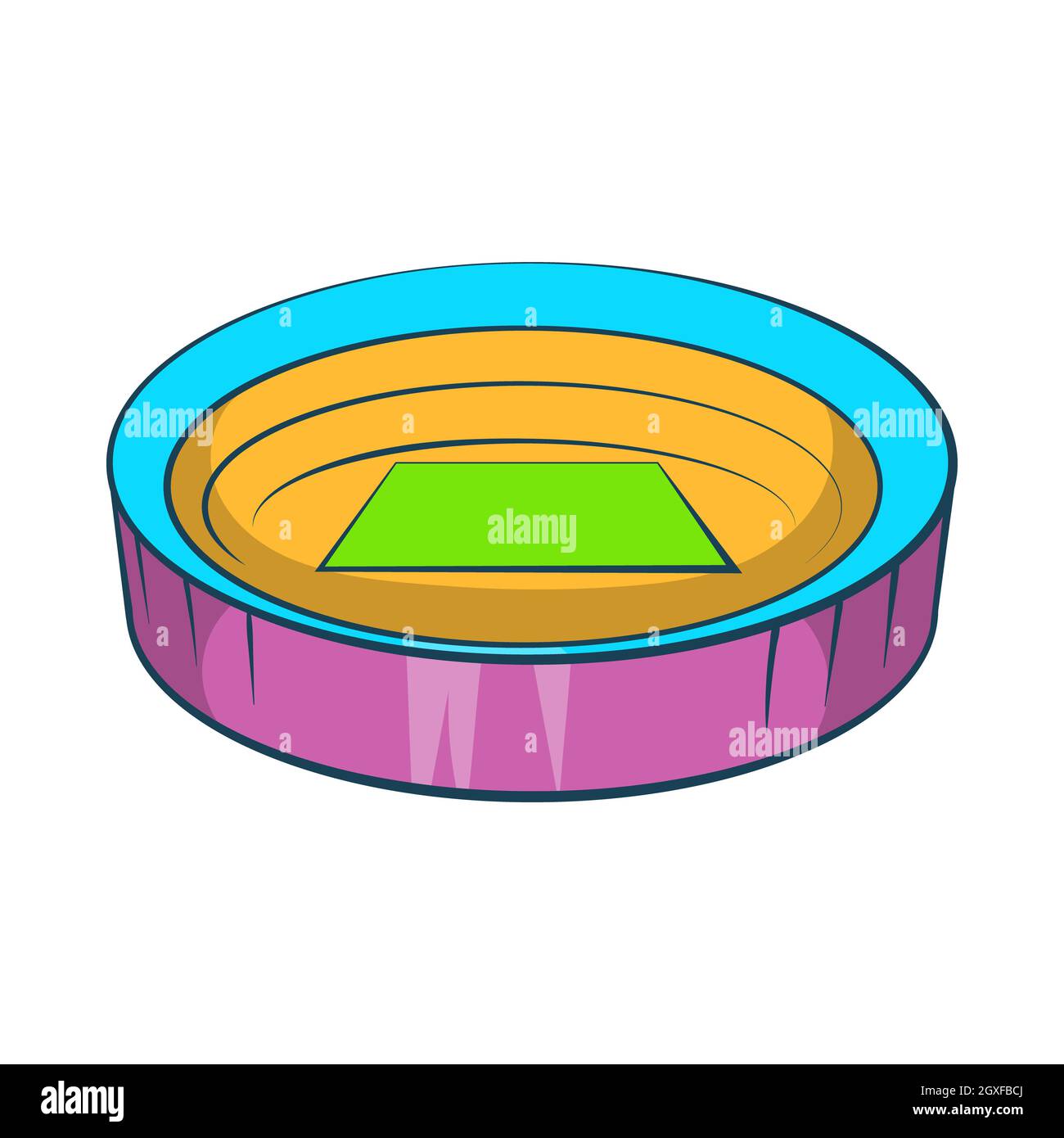 Large round stadium icon in cartoon style isolated on white background ...