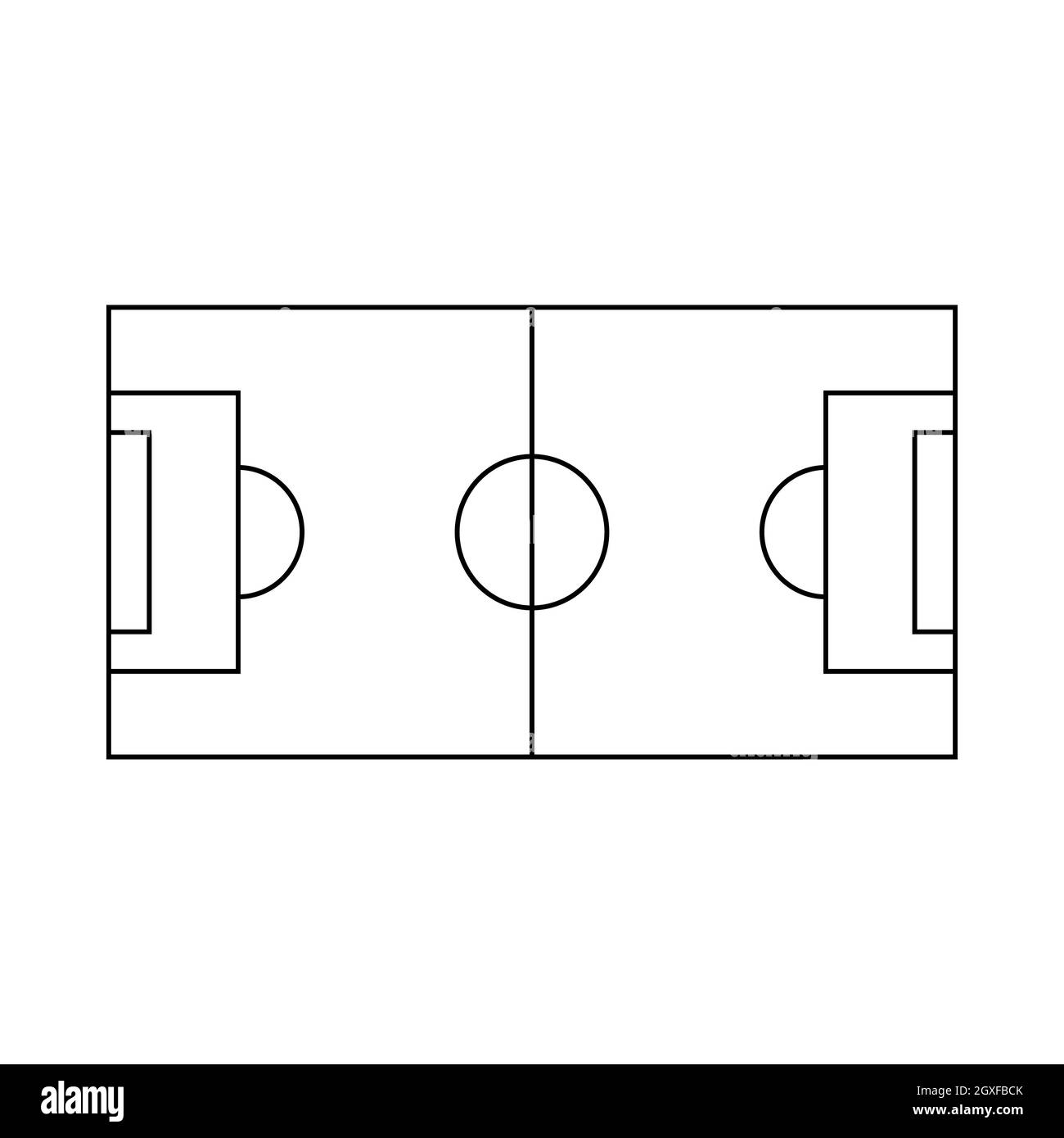 Soccer field icon in outline style isolated on white background Stock ...
