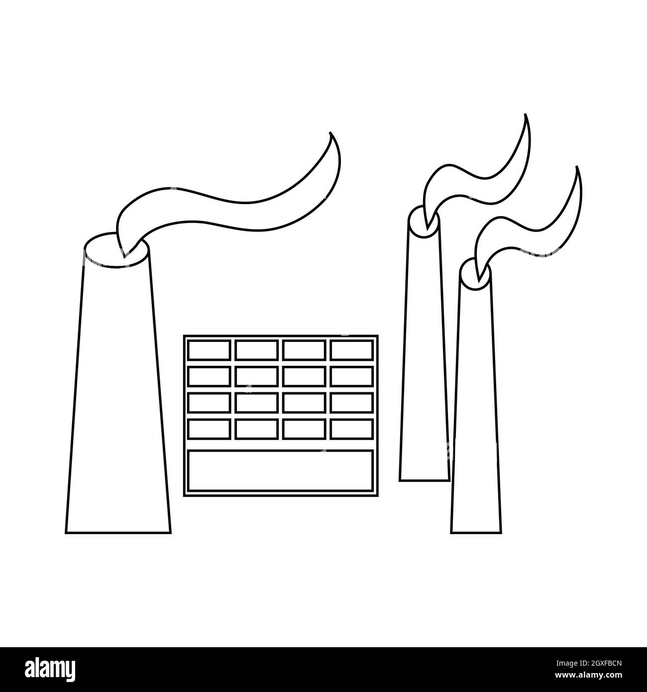 Pollution of environment icon in outline style isolated on white ...