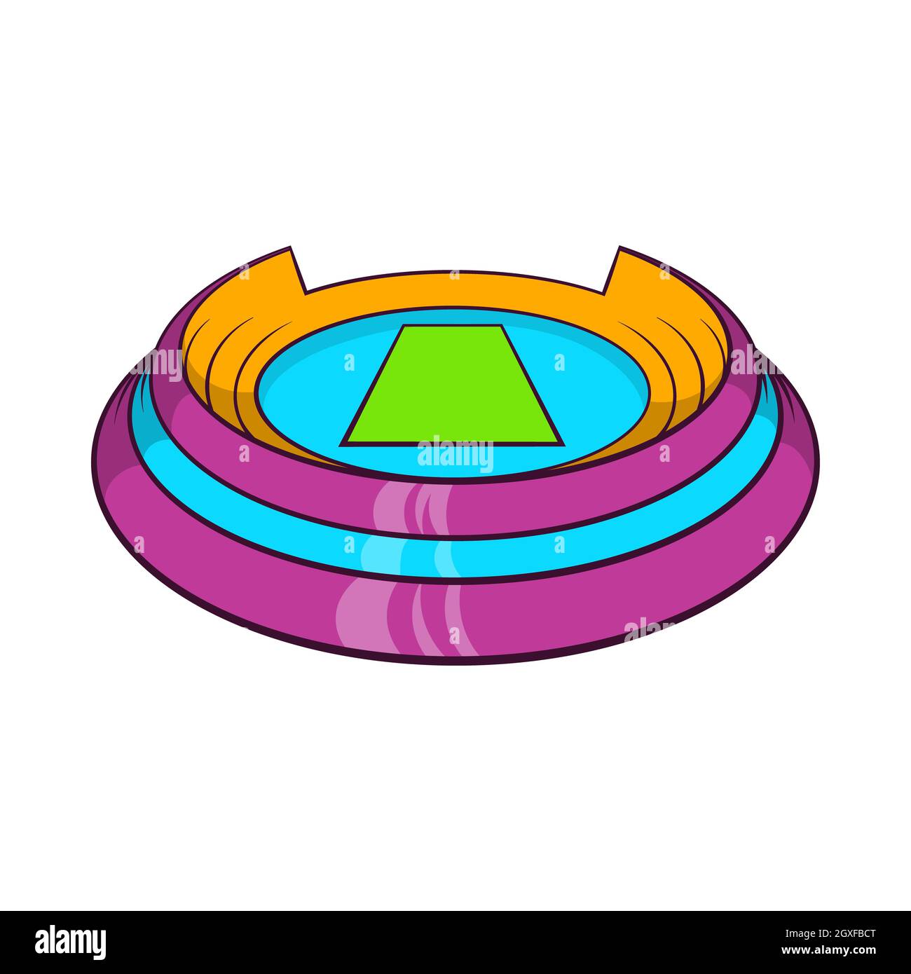 Round sports stadium icon in cartoon style isolated on white background ...