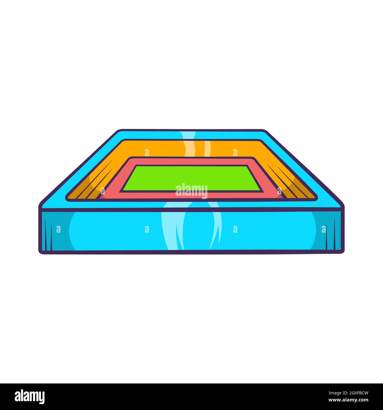 Square stadium icon in cartoon style isolated on white background ...