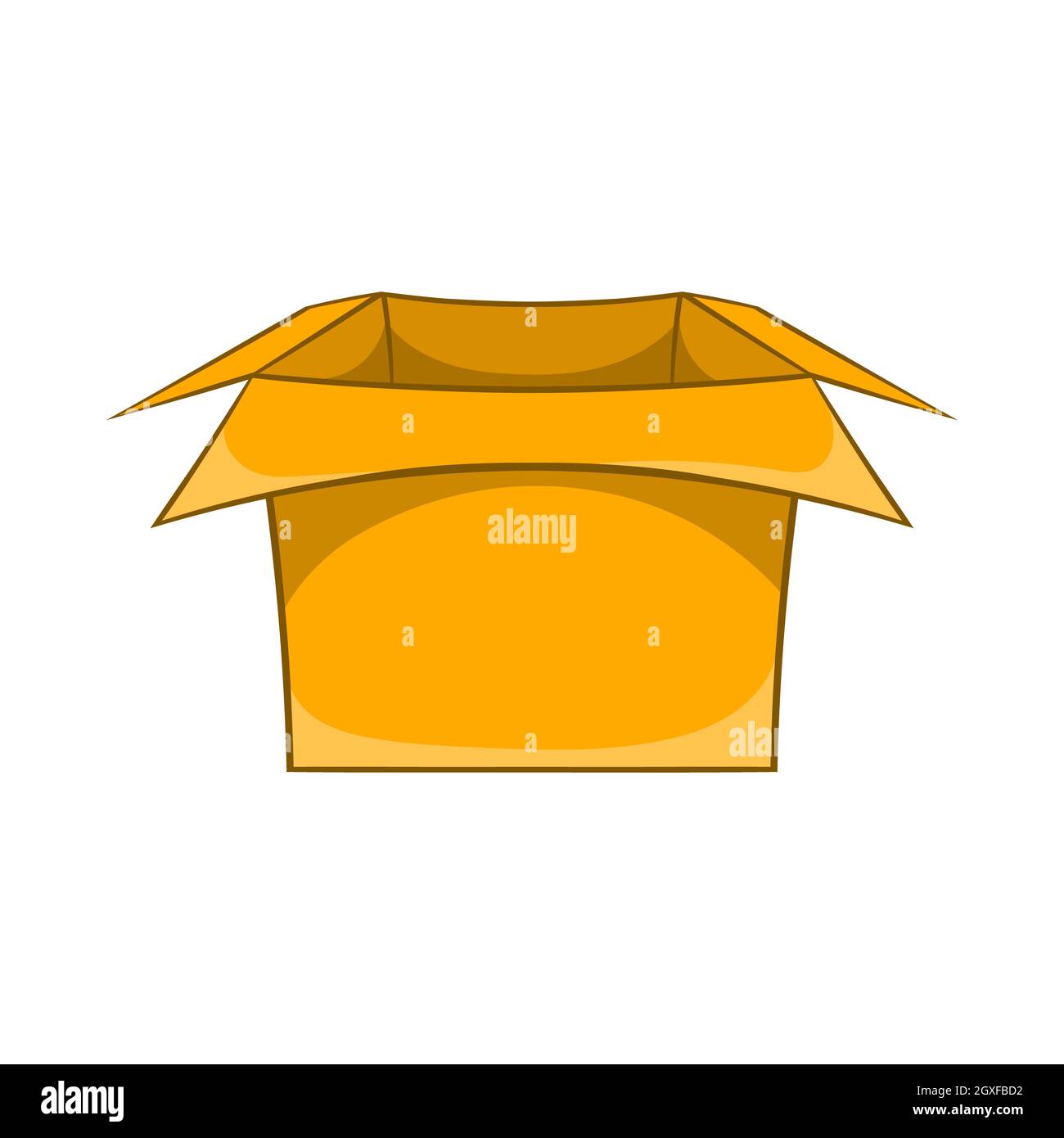 Carton box icon in cartoon style isolated on white background ...