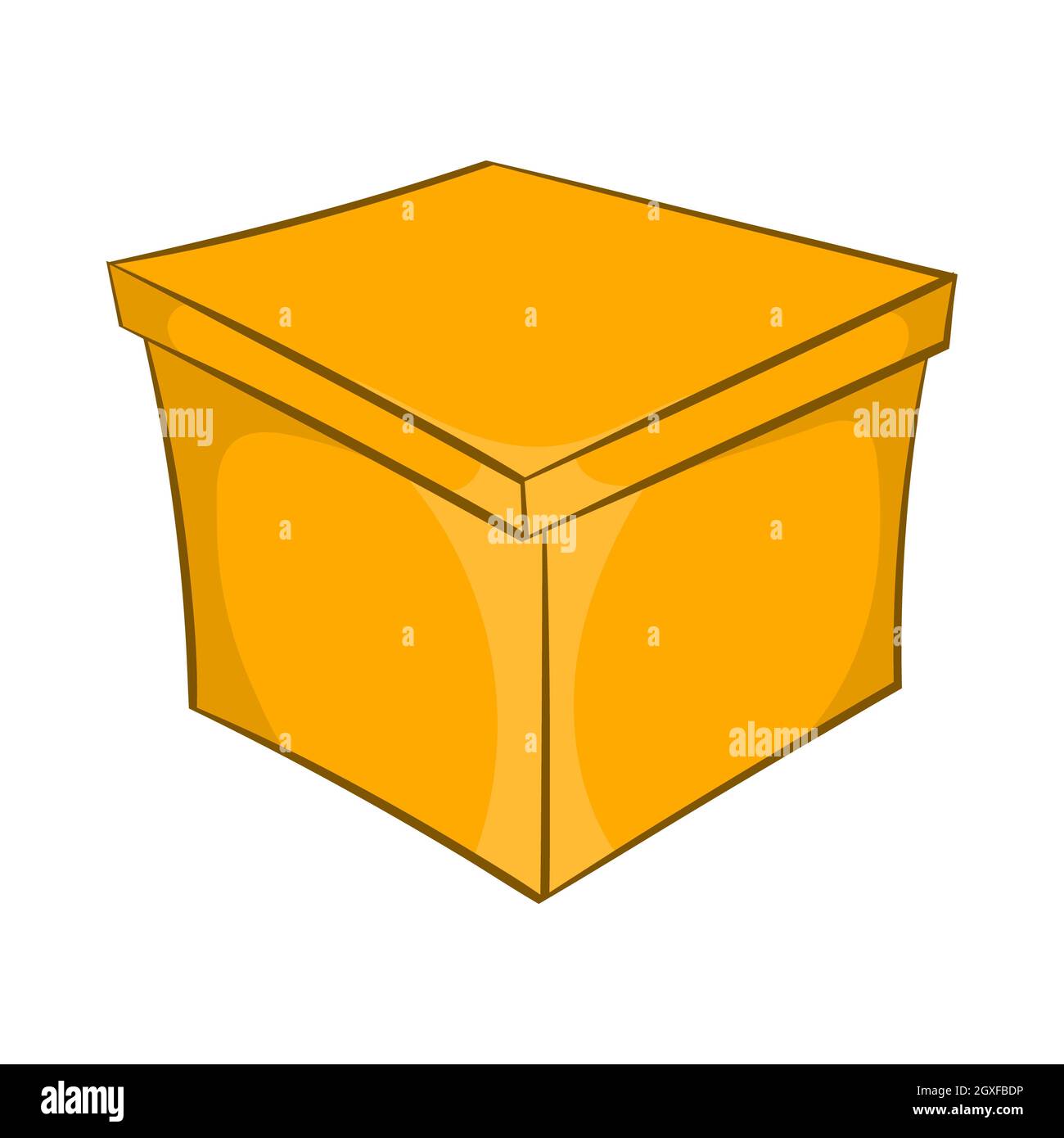 Square box icon in cartoon style isolated on white background ...