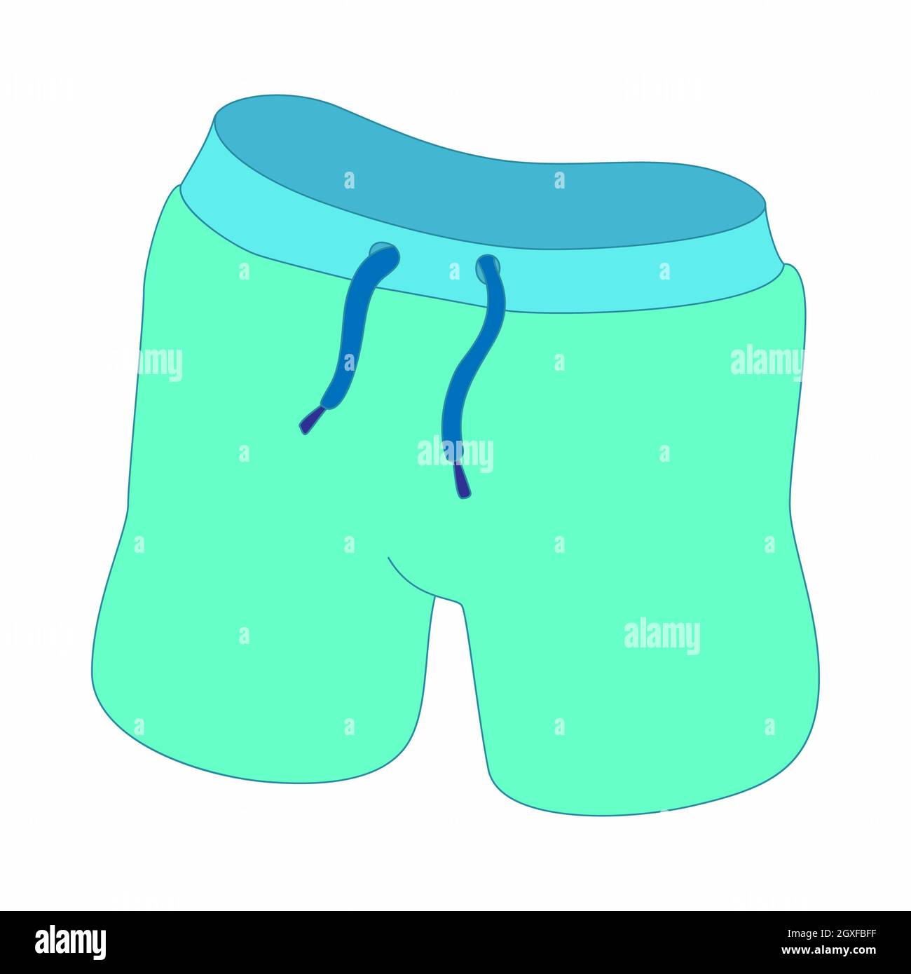 Green sport shorts icon in cartoon style on a white background Stock ...