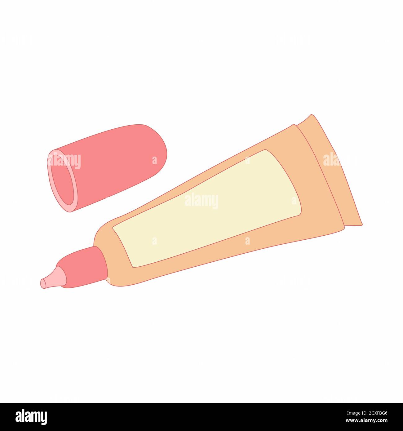 liquid makeup foundation in a tube icon in cartoon style on a white ...
