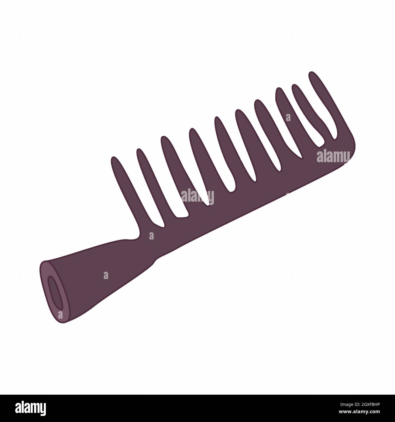 Black plastic comb icon in cartoon style on a white background Stock ...