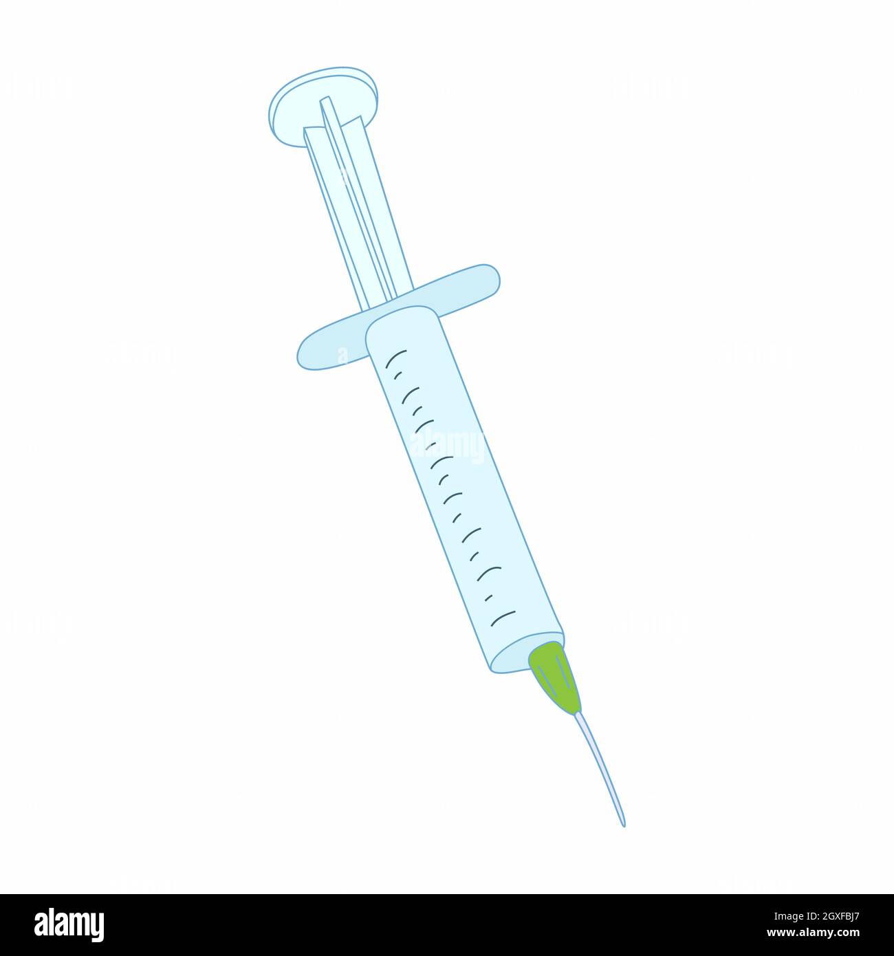 Syringe icon in cartoon style on a white background Stock Photo - Alamy