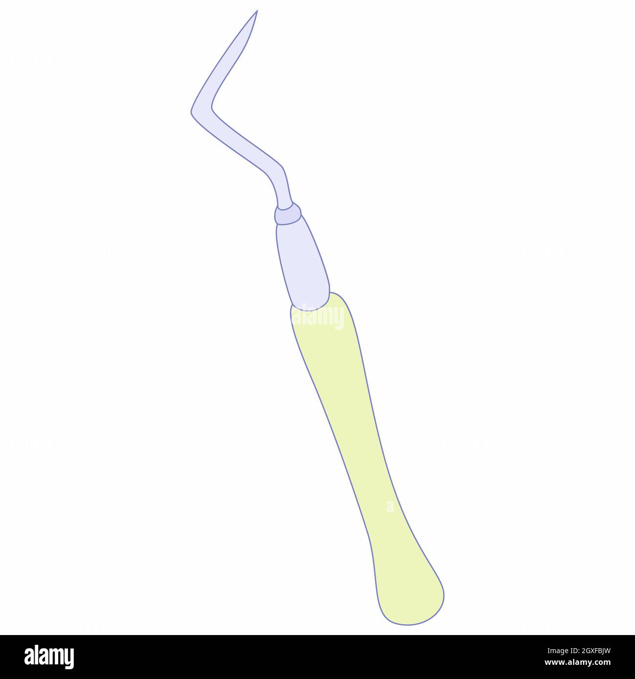 Probe, dental tool icon in cartoon style on a white background Stock ...