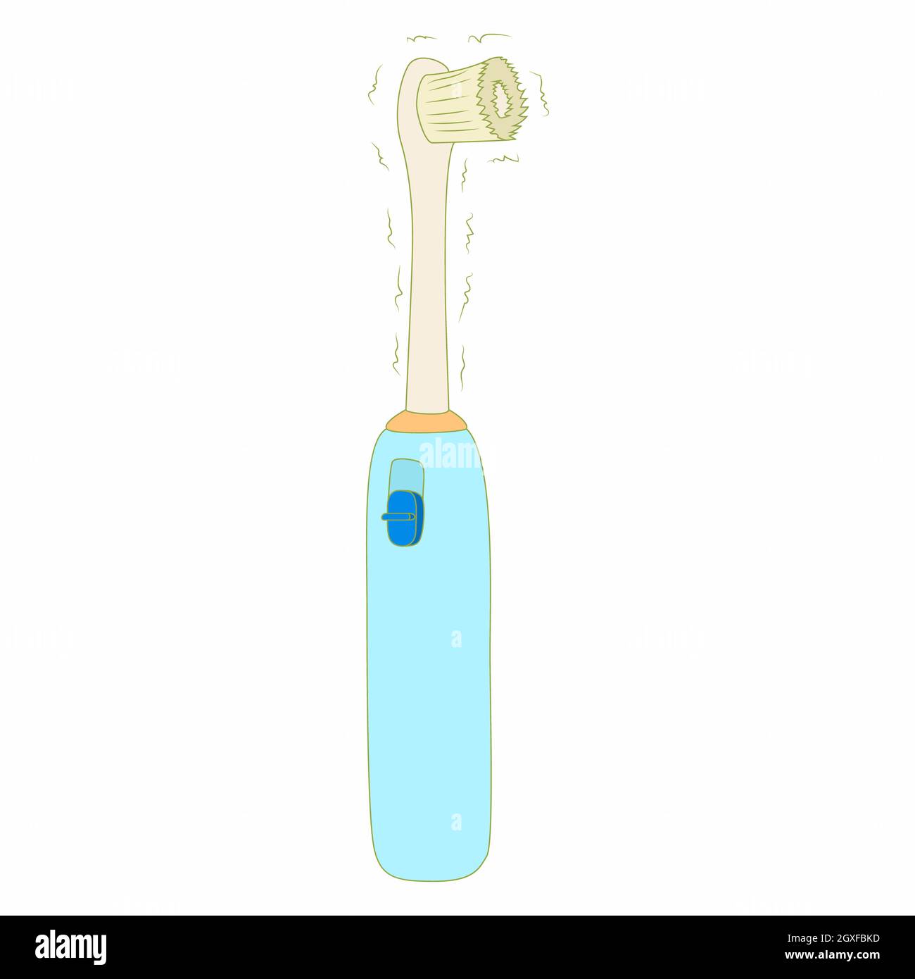 Electric toothbrush icon in cartoon style on a white background Stock ...