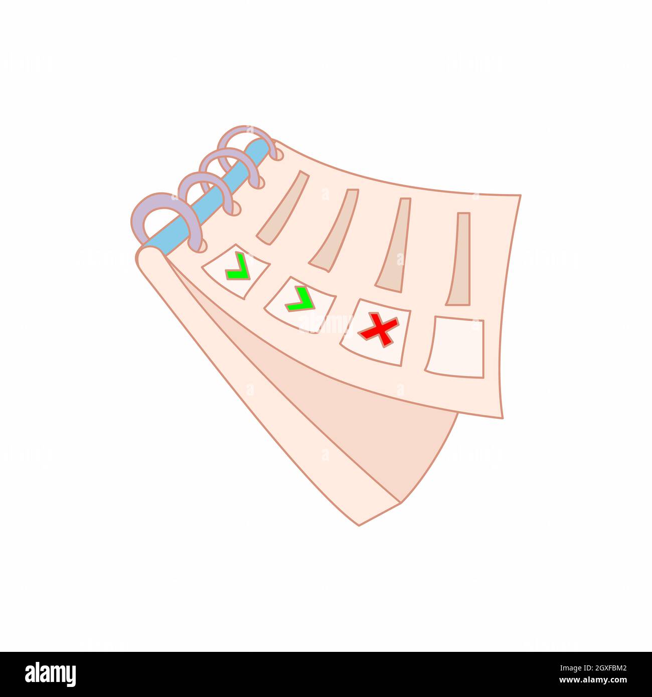 Notepad icon in cartoon style isolated on white background. Office ...