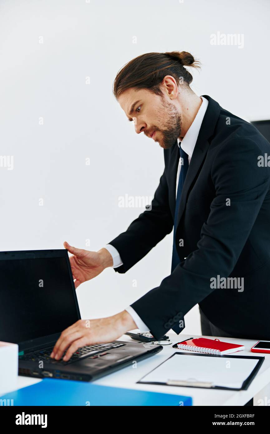 manager official documents work office technologies Stock Photo - Alamy