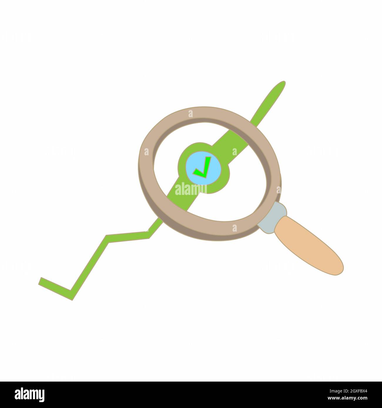 Magnifier icon in cartoon style isolated on white background Stock ...