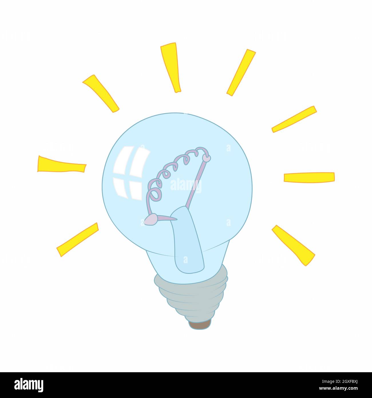 Light bulb icon in cartoon style isolated on white background. Lighting ...
