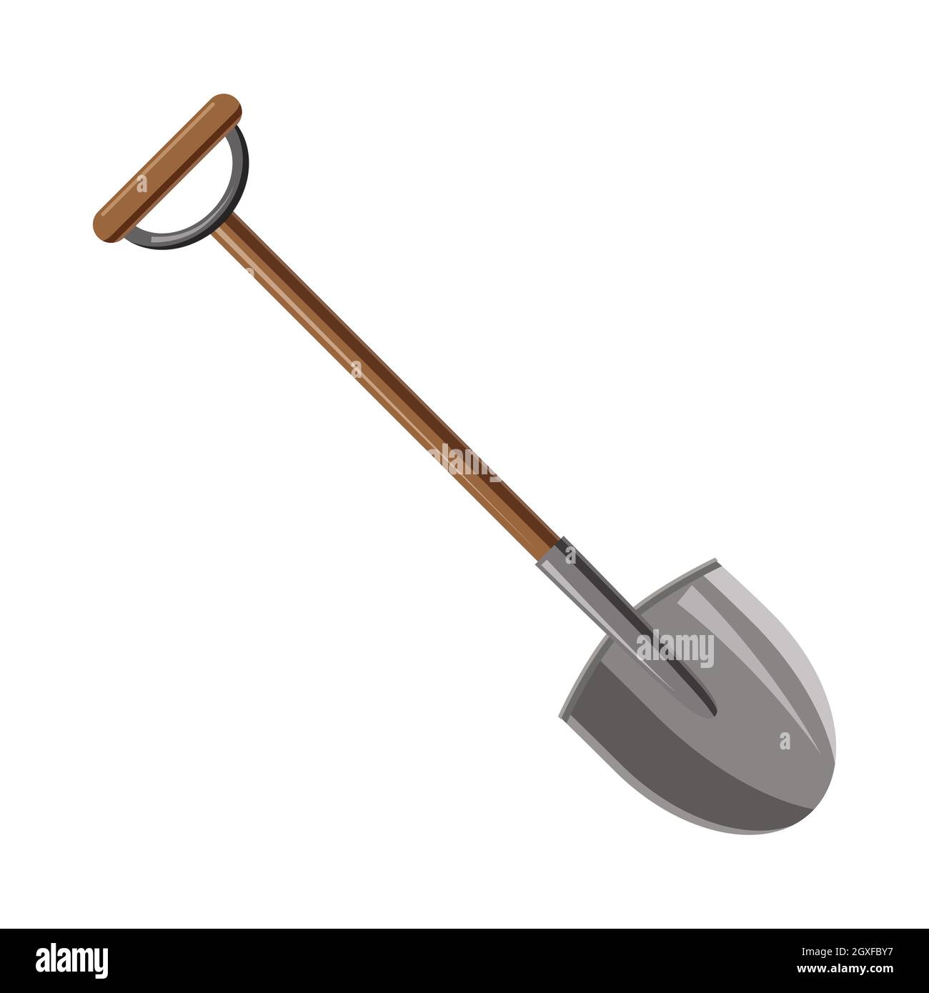 Shovel icon in cartoon style on a white background Stock Photo - Alamy