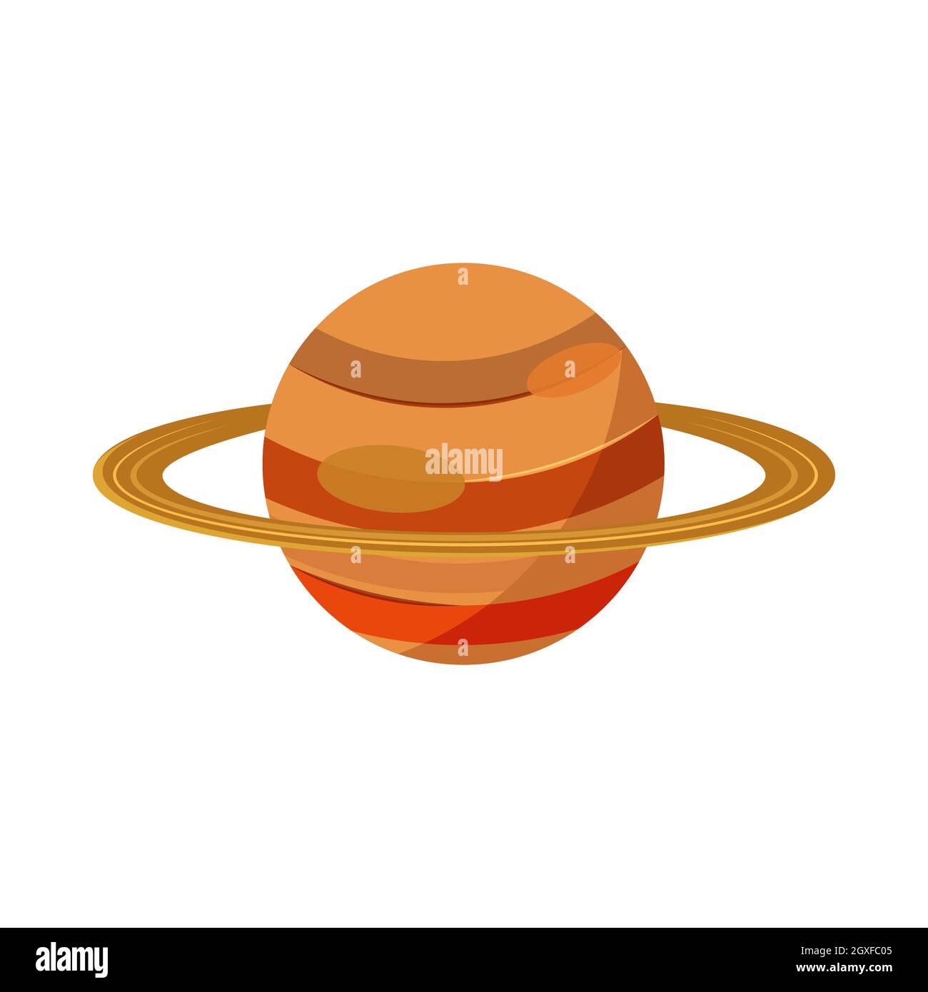 Saturn planet icon in cartoon style on a white background Stock Photo - Alamy