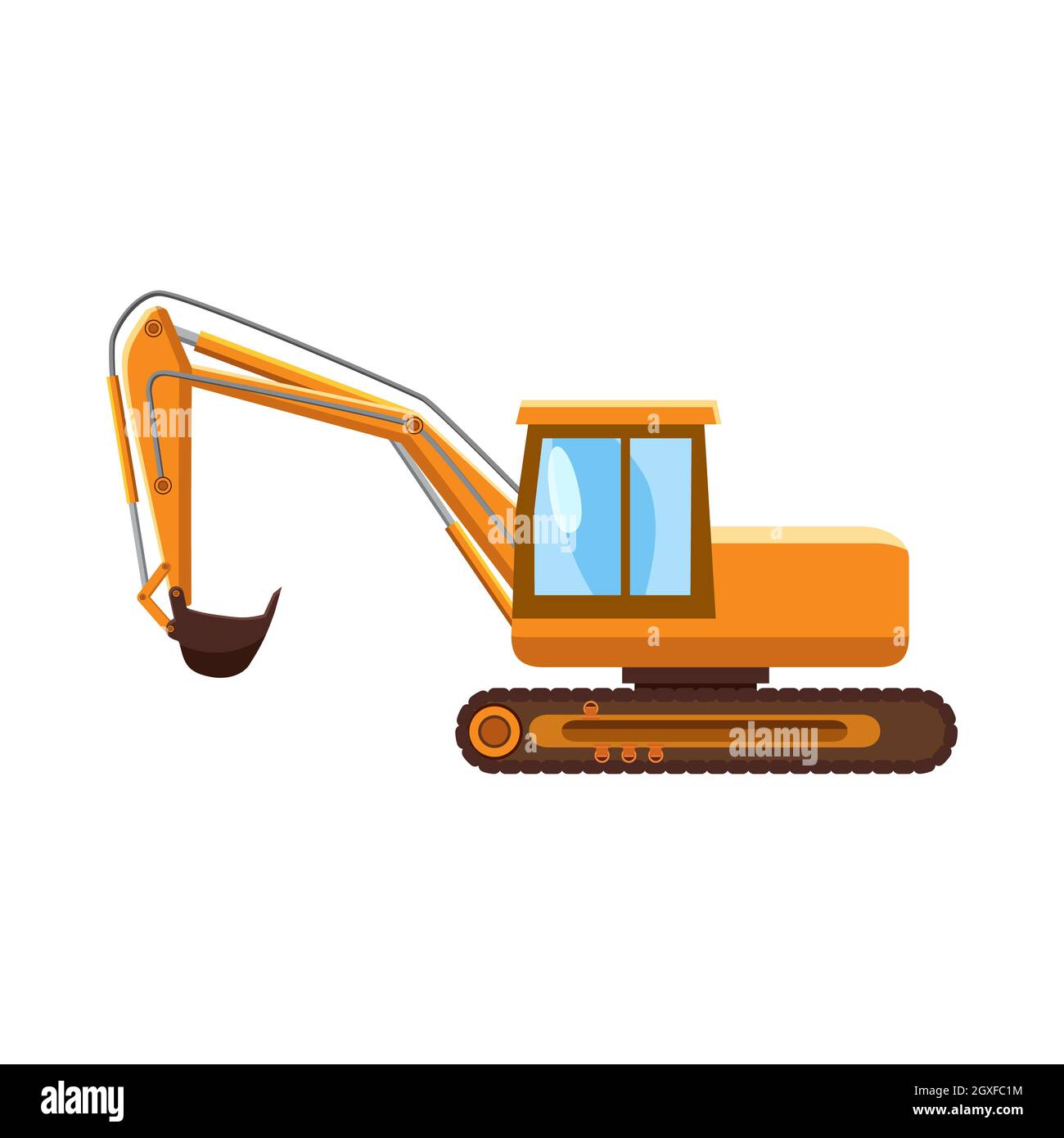 Orange digger icon in cartoon style on a white background Stock Photo ...